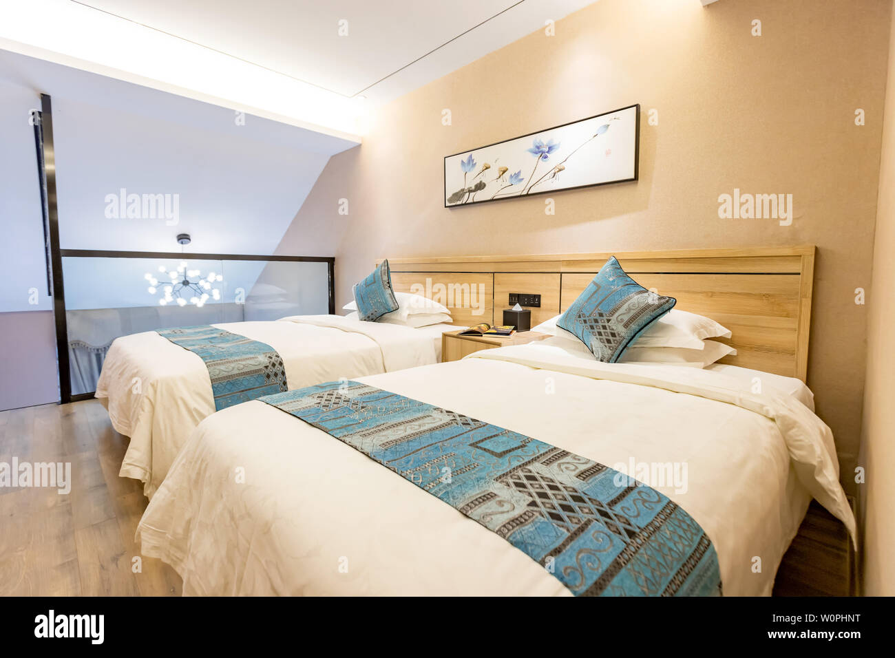 Bright hotel interior view Stock Photo - Alamy