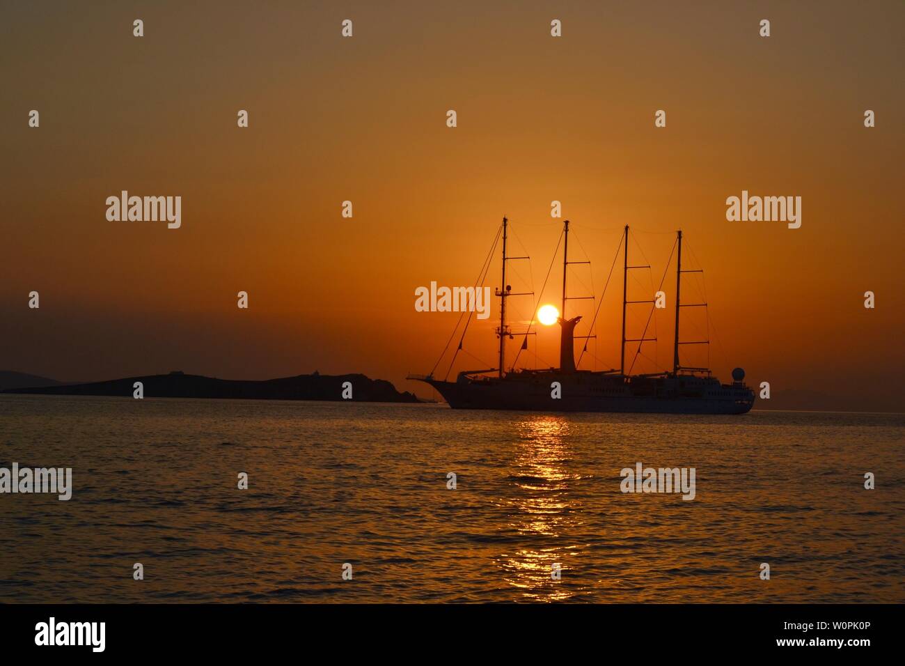 Mykonos Sunset, Greece Stock Photo - Alamy