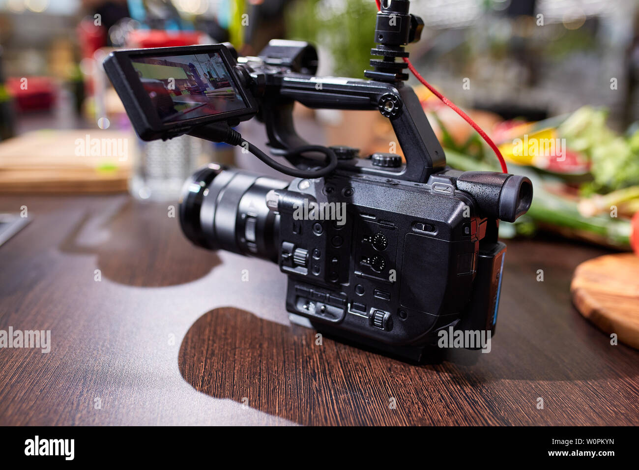 Behind the scenes of movie shooting or video production and film crew ...