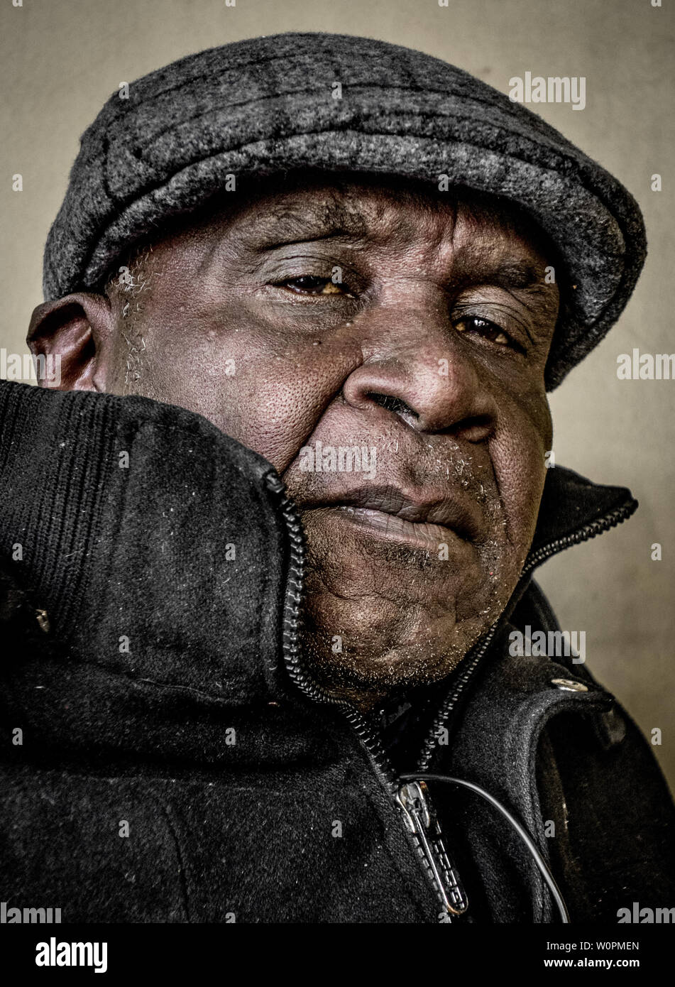 Depressed sad african man alone hi-res stock photography and images - Alamy