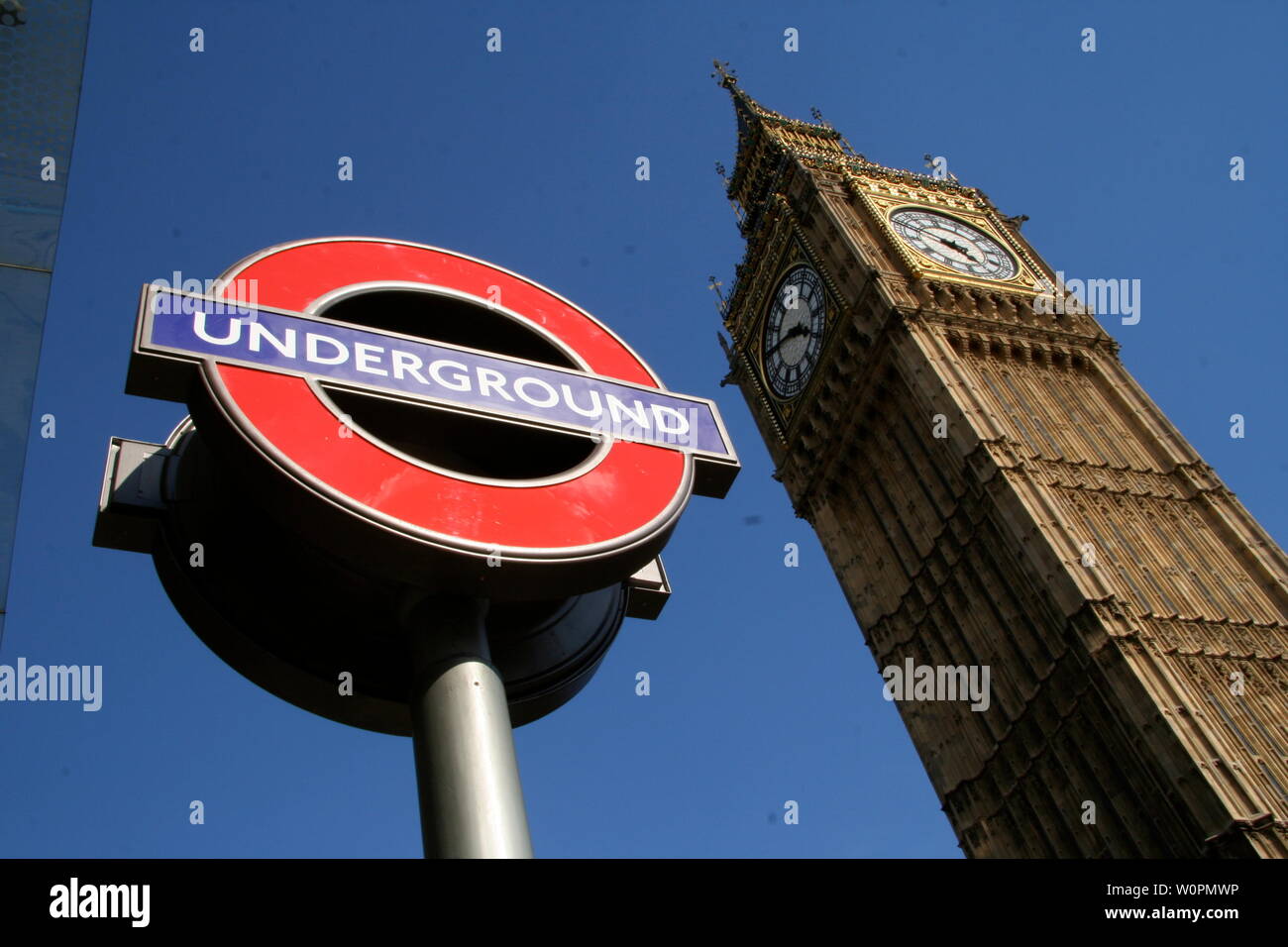 big ben with london underground sign Stock Photo - Alamy