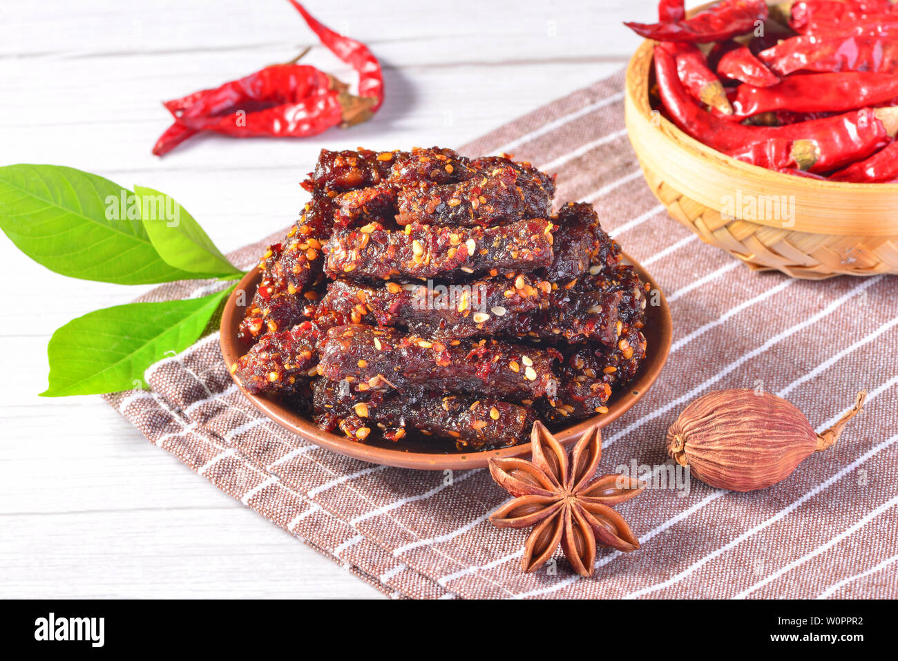 Spicy beef strips Stock Photo - Alamy