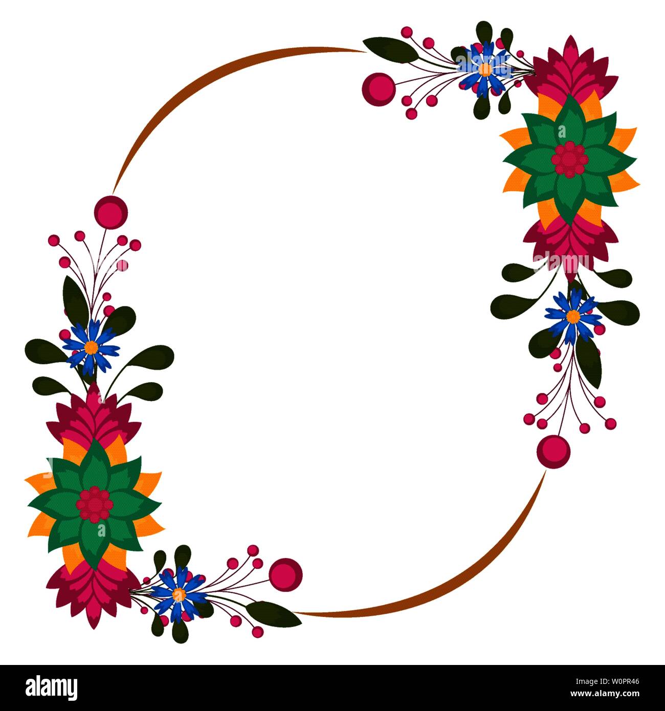 Isolated blank floral frame over a white background - Vector Stock ...