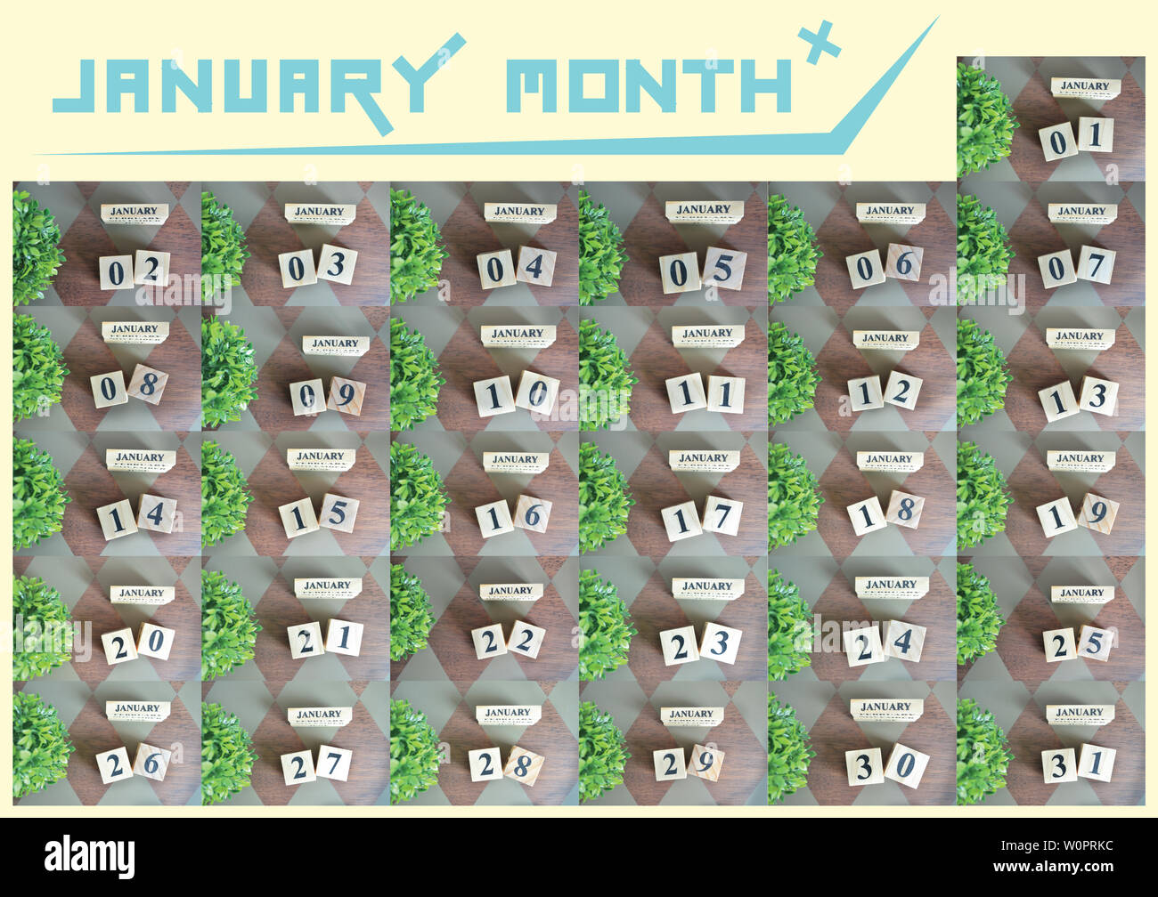 January month collection for background, calendar design. Date Stock ...