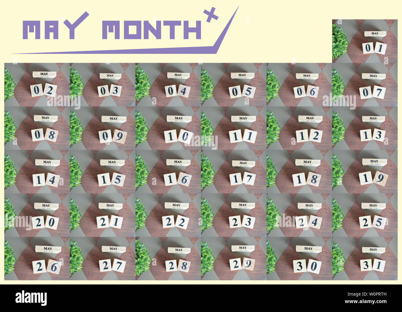 May month collection for background, calendar design. Date Stock Photo ...