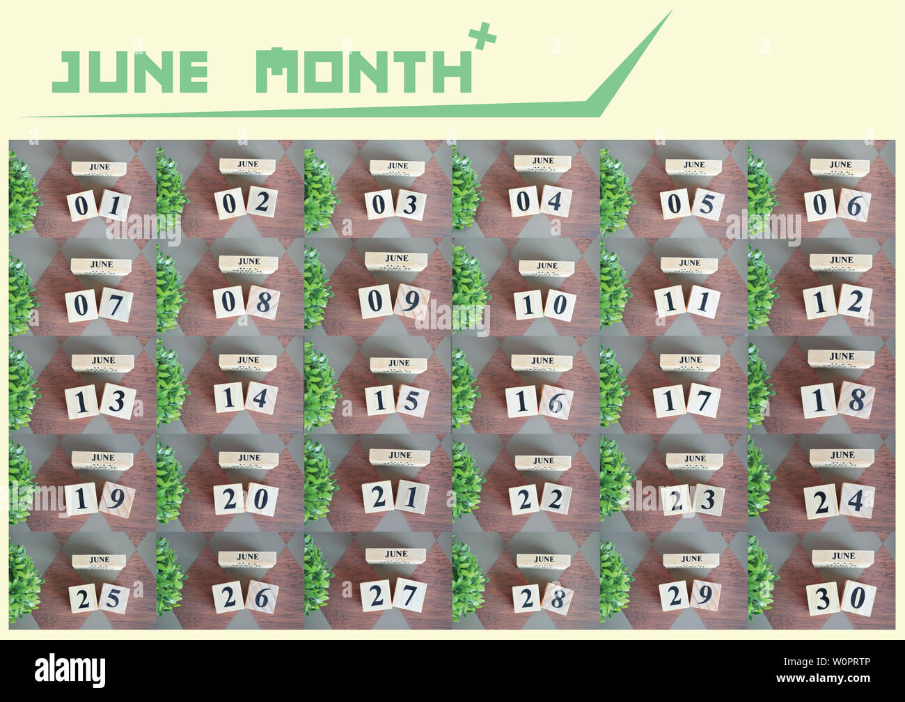 June month collection for background, calendar design. Date Stock Photo ...