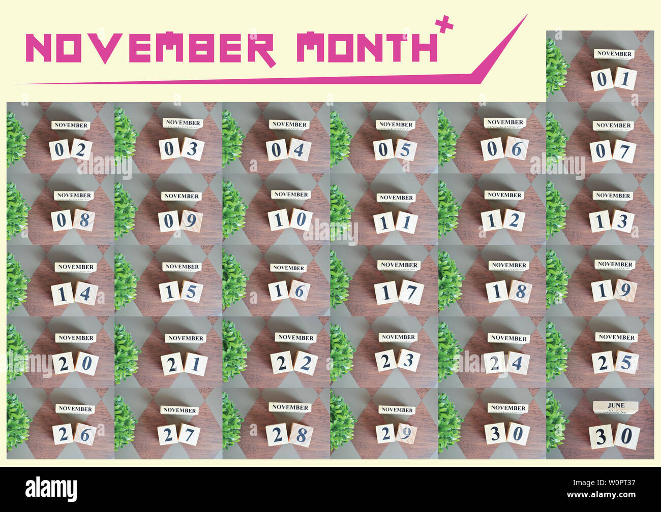November month collection for background, calendar design. Date Stock ...