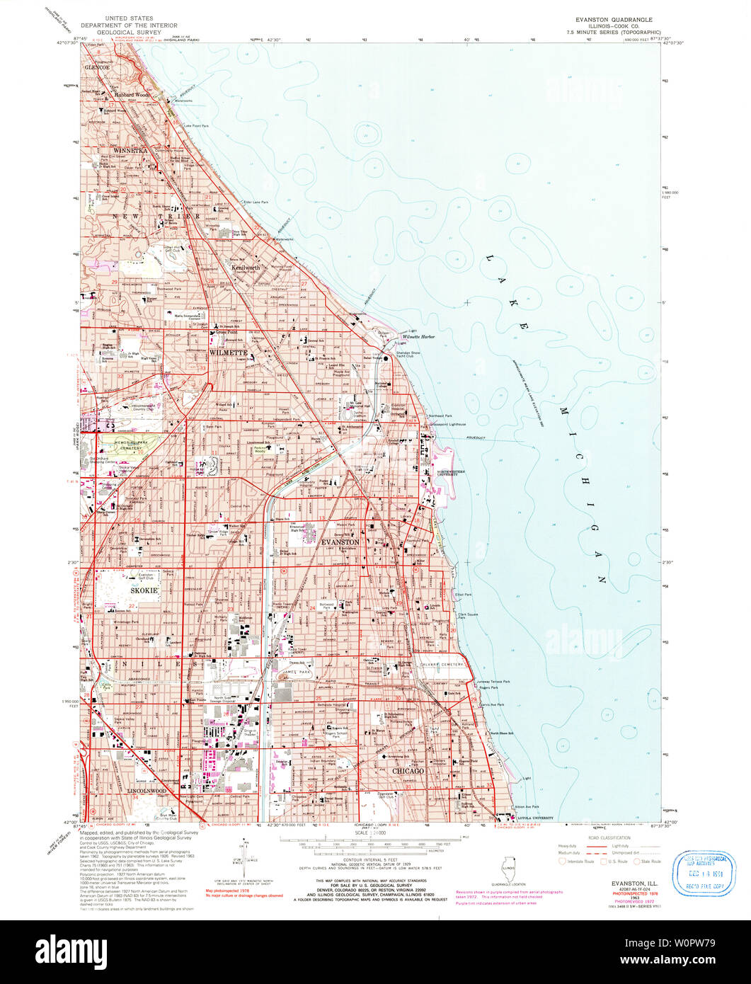 Map of evanston hi-res stock photography and images - Alamy