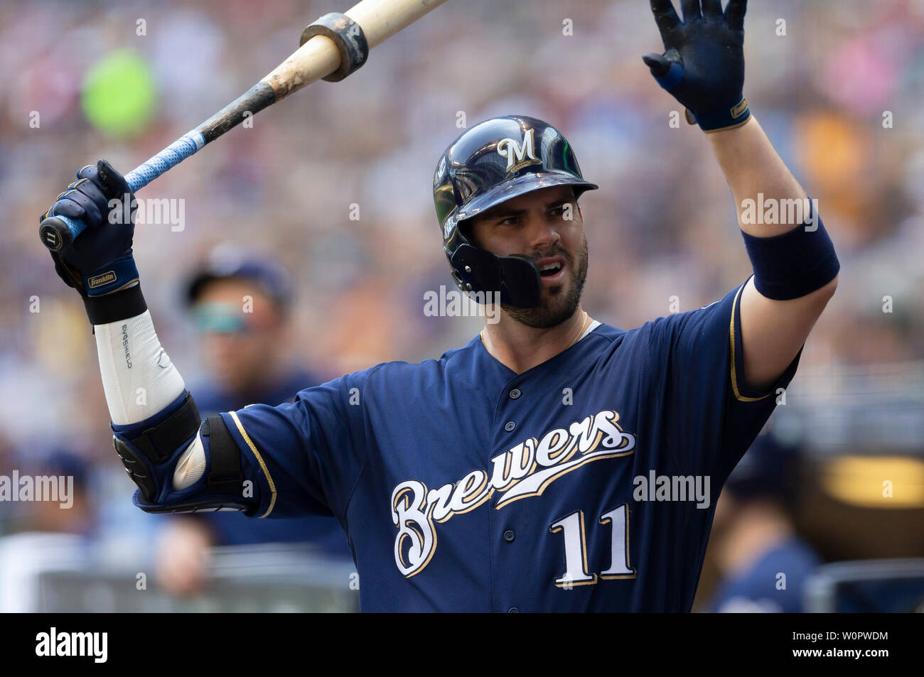 Milwaukee, WI, USA. 27th June, 2019. Milwaukee Brewers second baseman ...