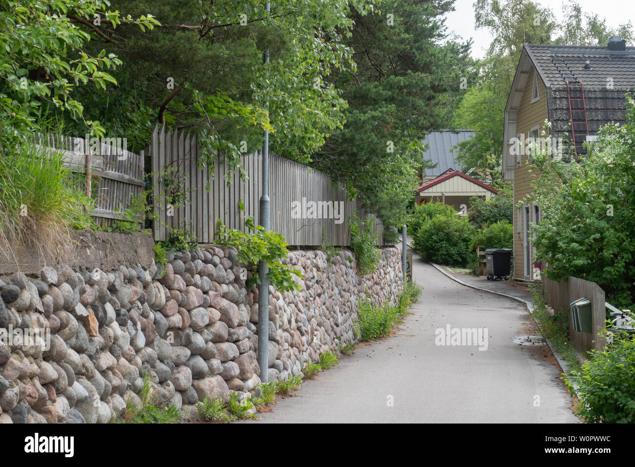 Streets of old Pispala in Tampere Finland Stock Photo - Alamy