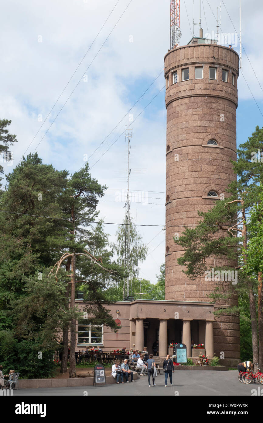 Pyynikki cafeteria and granite observation tower in Tampere Finland ...