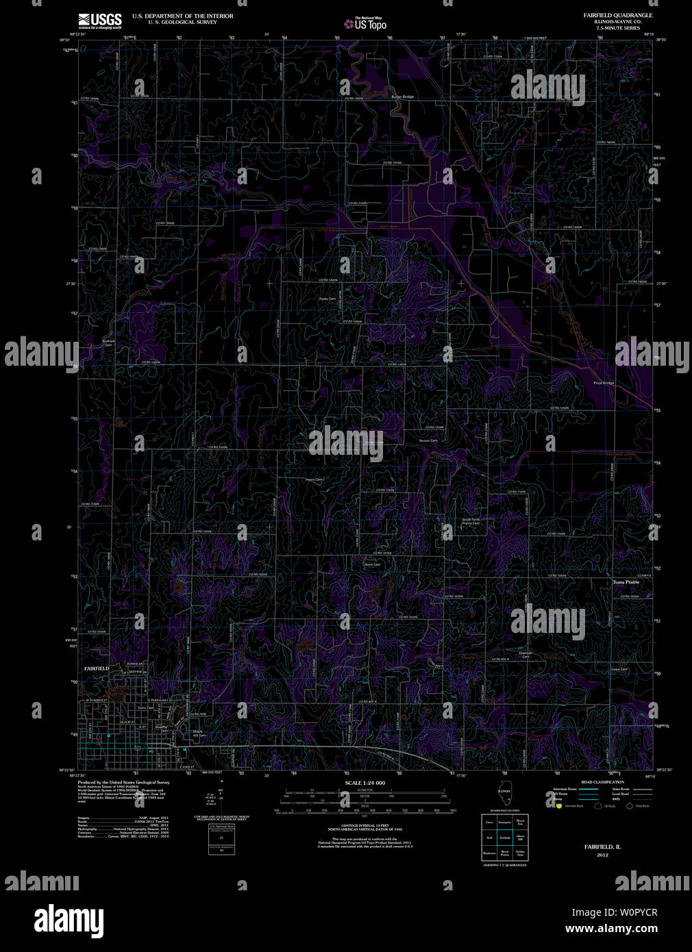 Map of fairfield illinois hi-res stock photography and images - Alamy