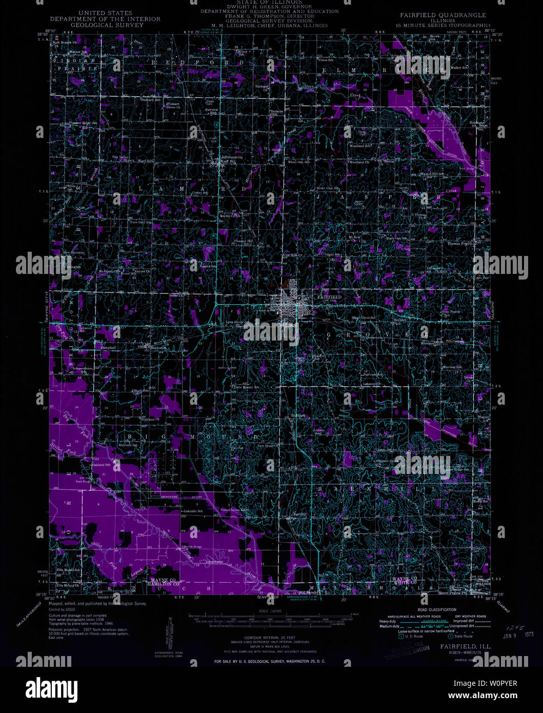 Map of fairfield illinois hi-res stock photography and images - Alamy