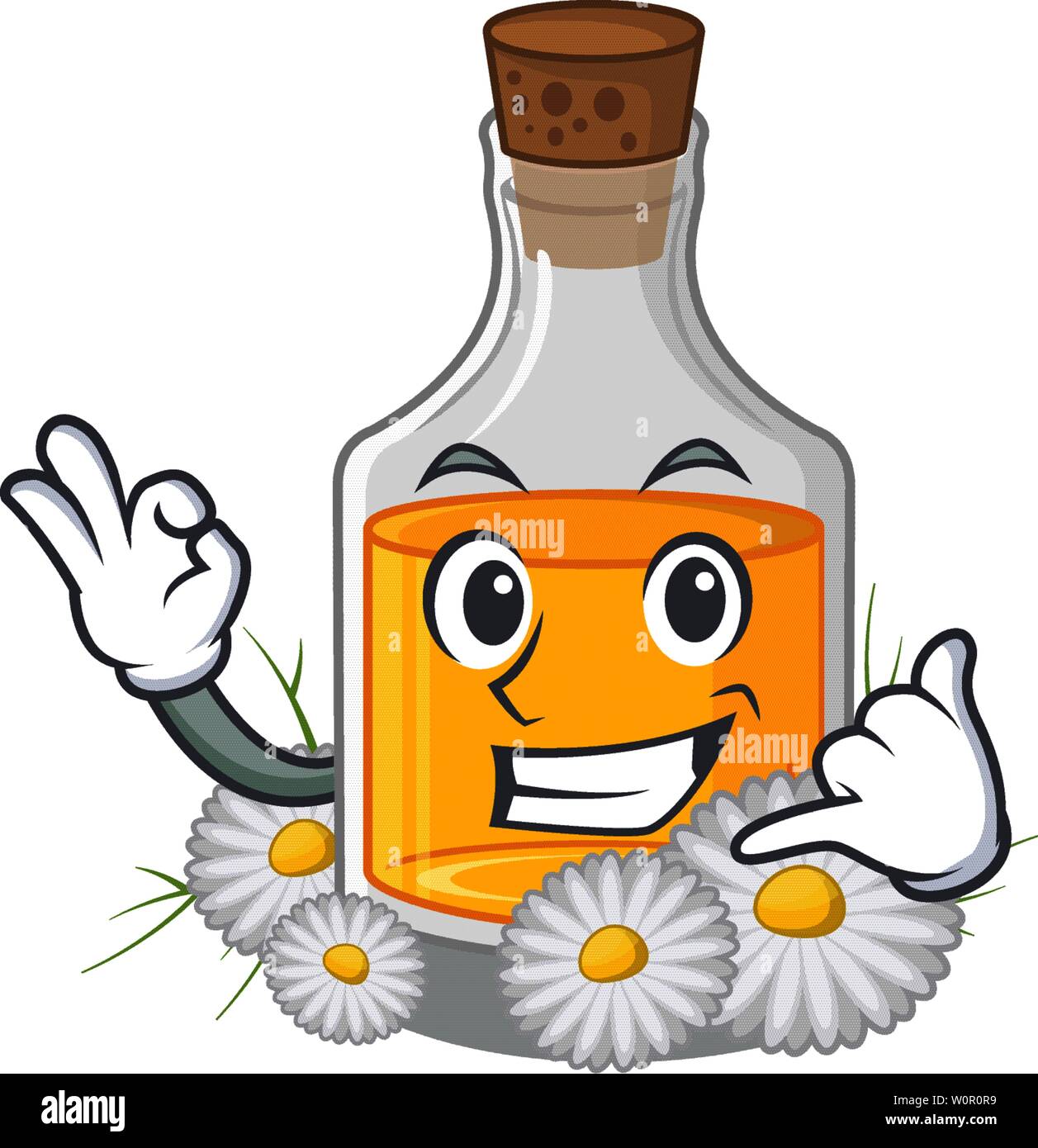 Call me chamomile oil placed in cartoon bottle Stock Vector Image & Art ...
