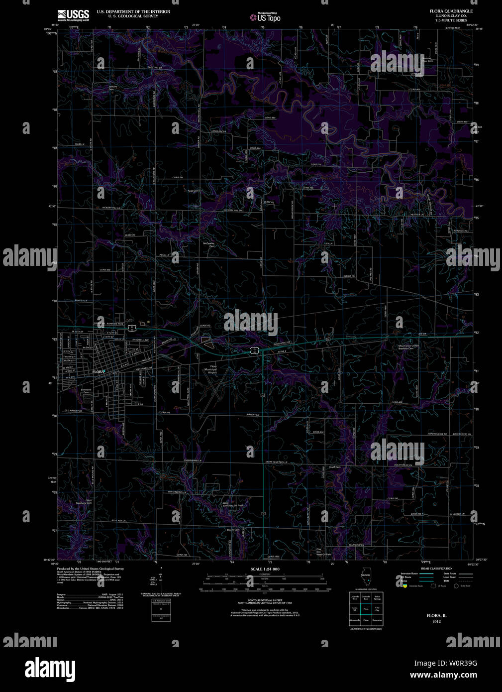 Map of flora illinois hi-res stock photography and images - Alamy