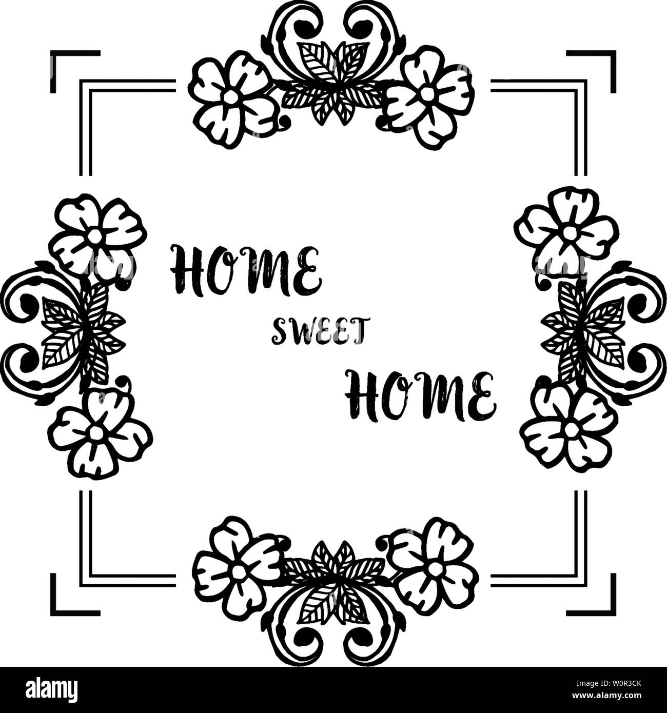 Vector illustration invitation card with decorative flower frame hand ...