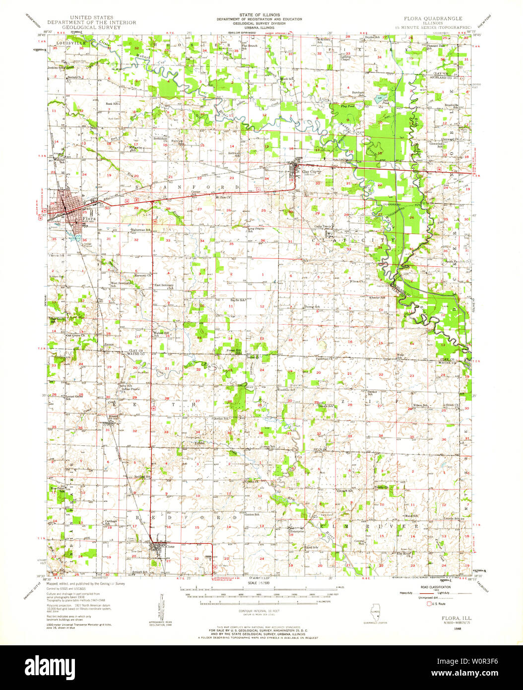 Flora illinois map hi-res stock photography and images - Alamy