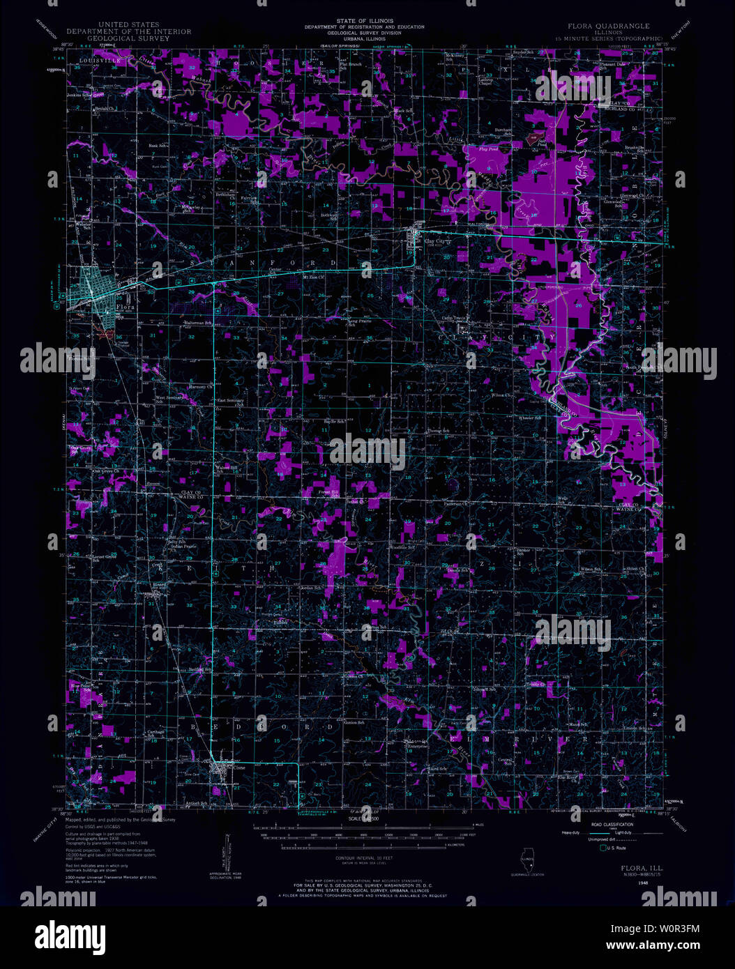 Flora illinois map hi-res stock photography and images - Alamy