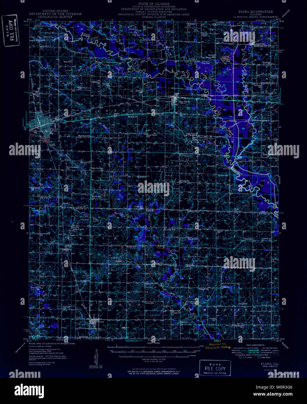 Flora illinois map hi-res stock photography and images - Alamy