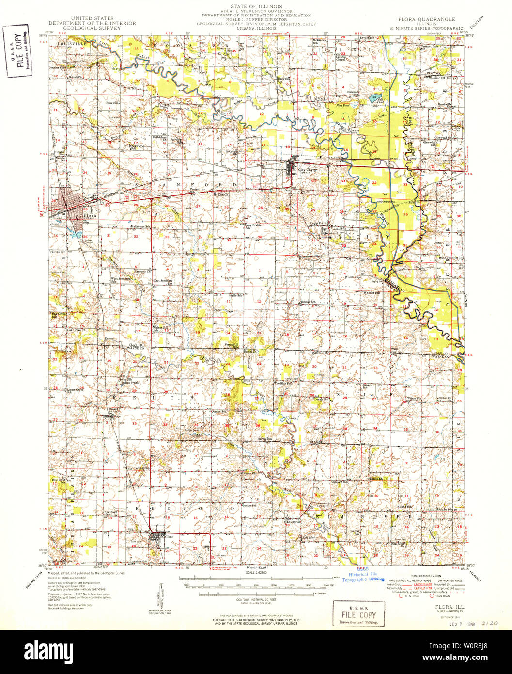 Flora illinois map hi-res stock photography and images - Alamy