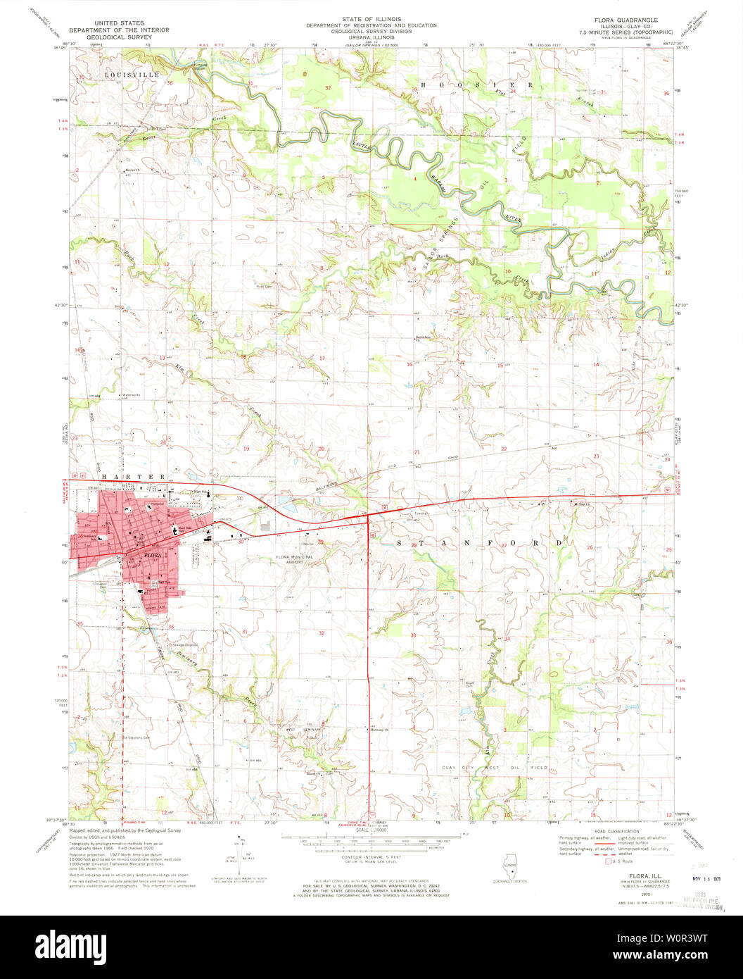 Flora illinois map hi-res stock photography and images - Alamy