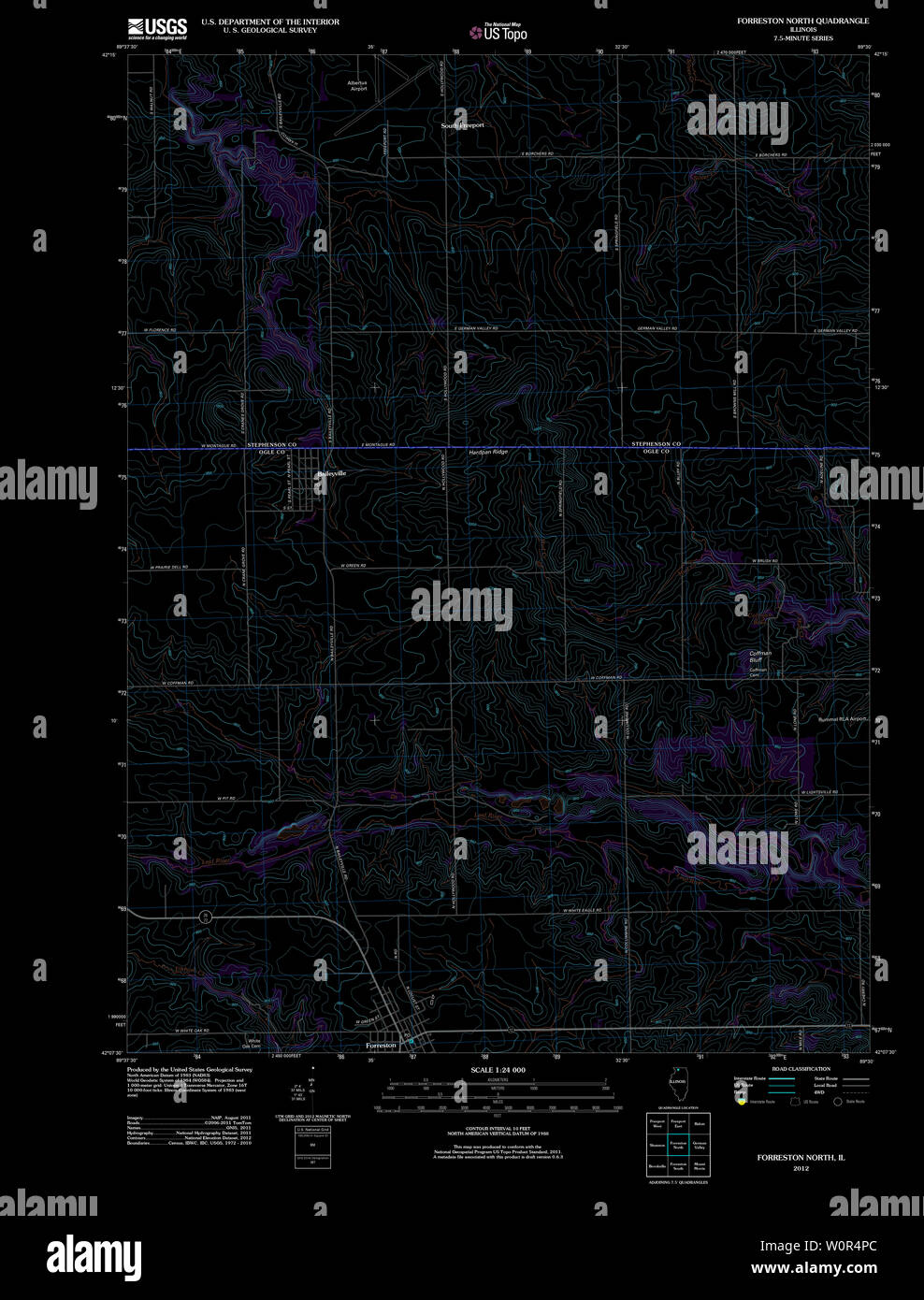 Forreston illinois map hi-res stock photography and images - Alamy