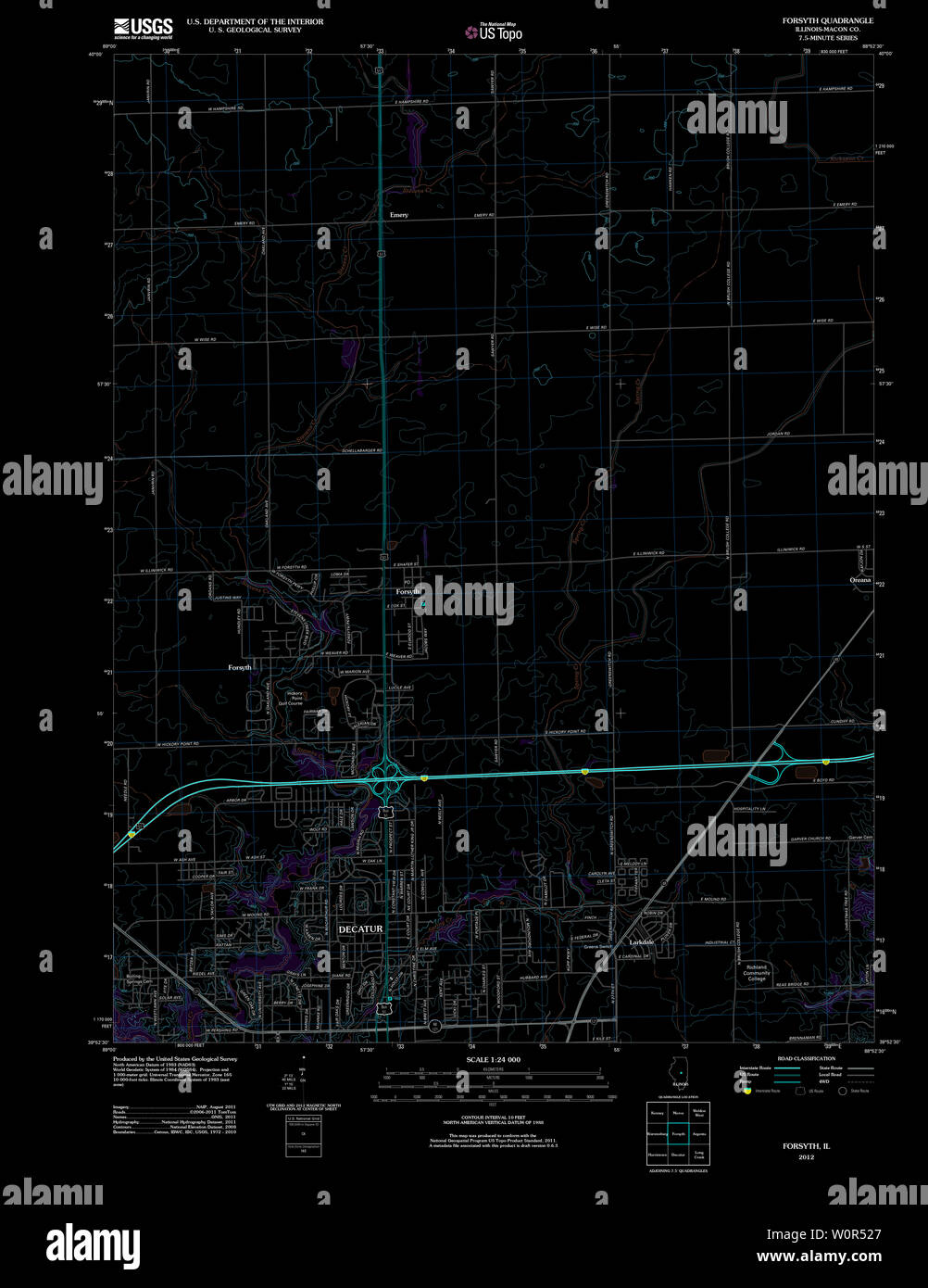 Map of forsyth hi-res stock photography and images - Alamy