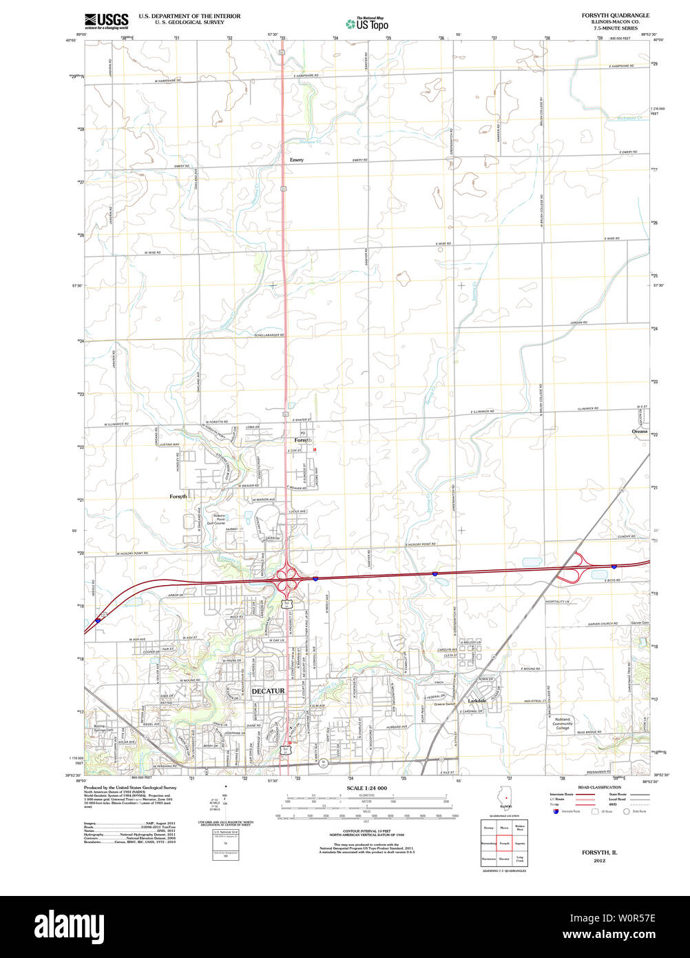 Map of forsyth hi-res stock photography and images - Alamy