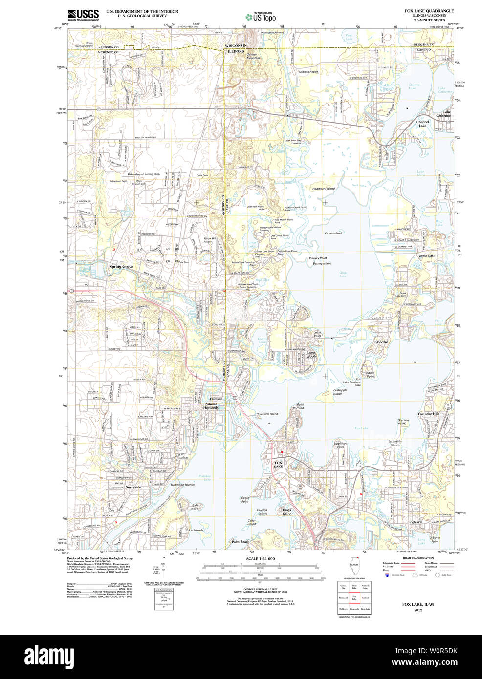 Map of fox lake Cut Out Stock Images & Pictures - Alamy