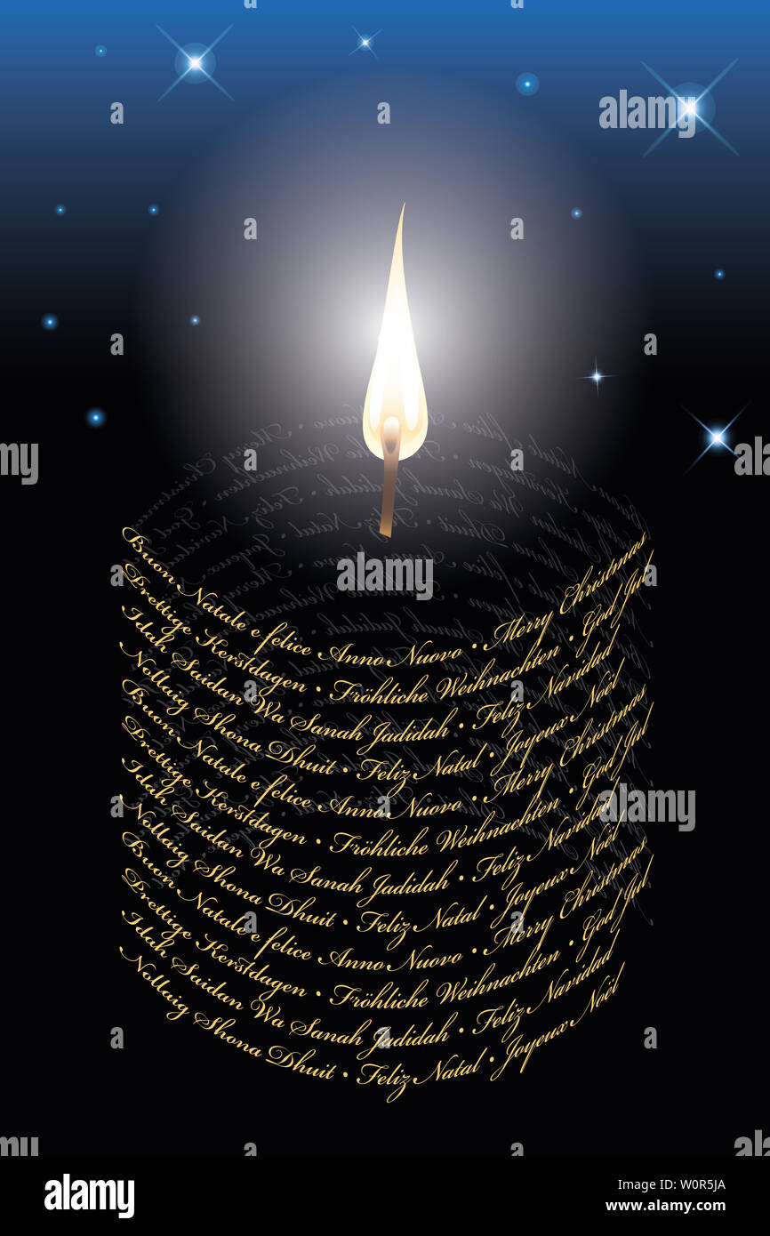 Illustration with Candle made by international golden messages for ...