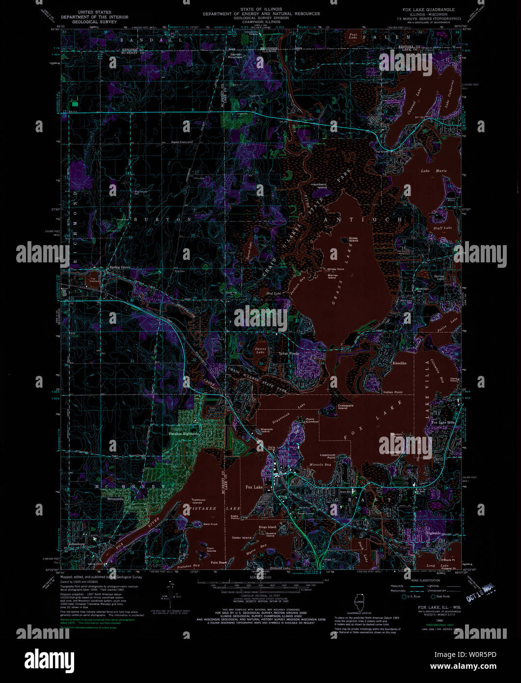 Map of fox lake hi-res stock photography and images - Alamy