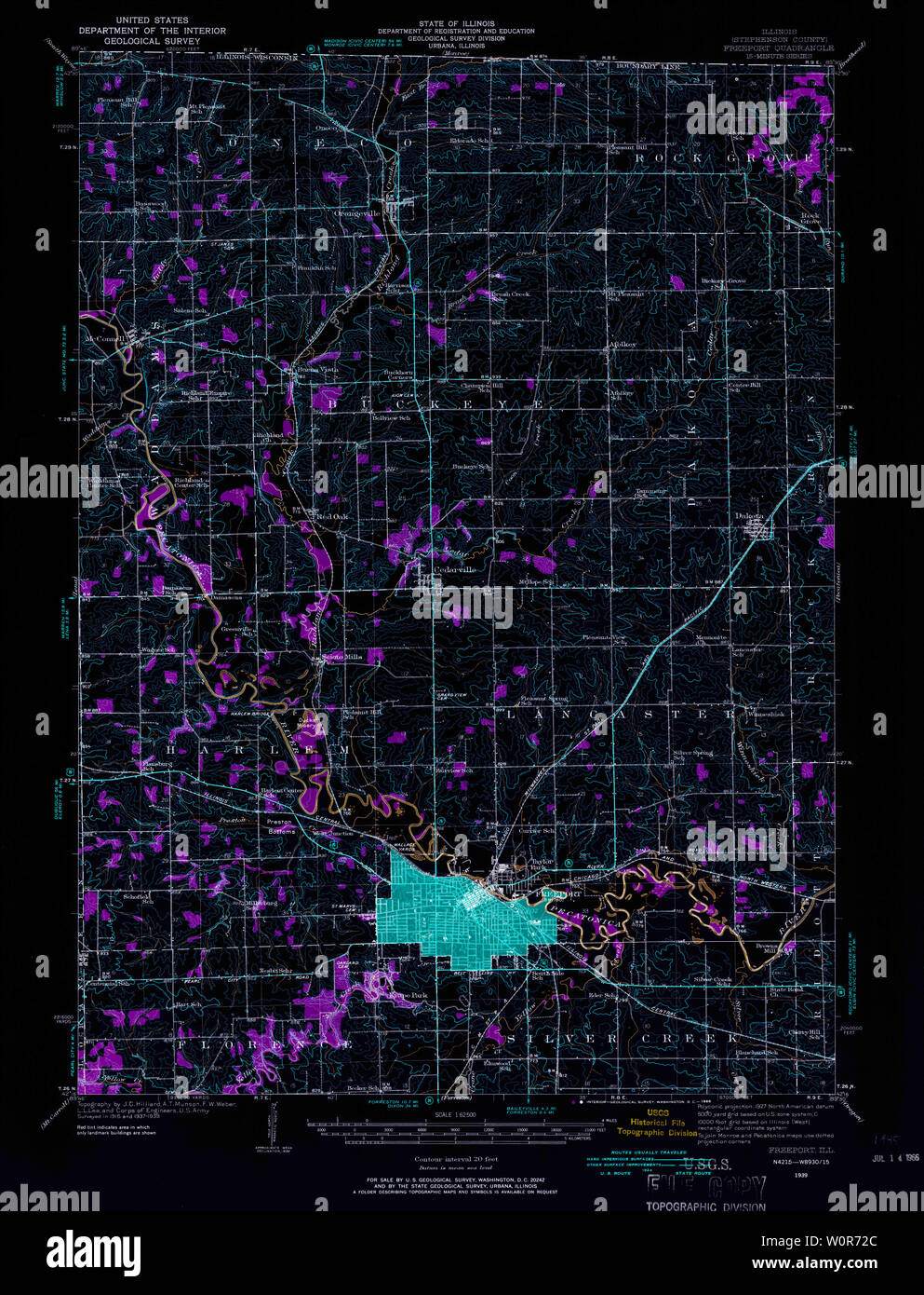Freeport illinois map hi-res stock photography and images - Alamy