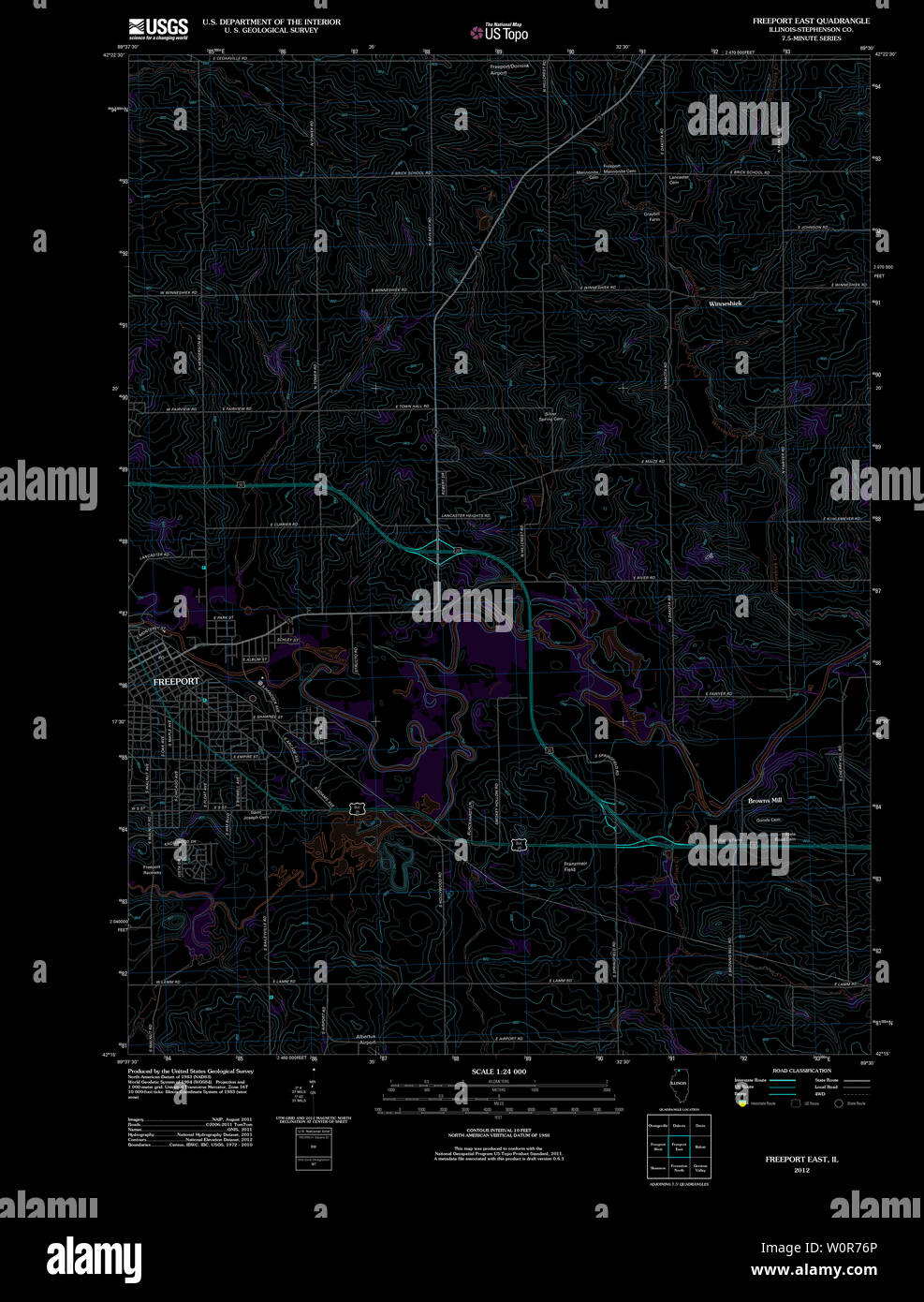 Freeport illinois map hi-res stock photography and images - Alamy