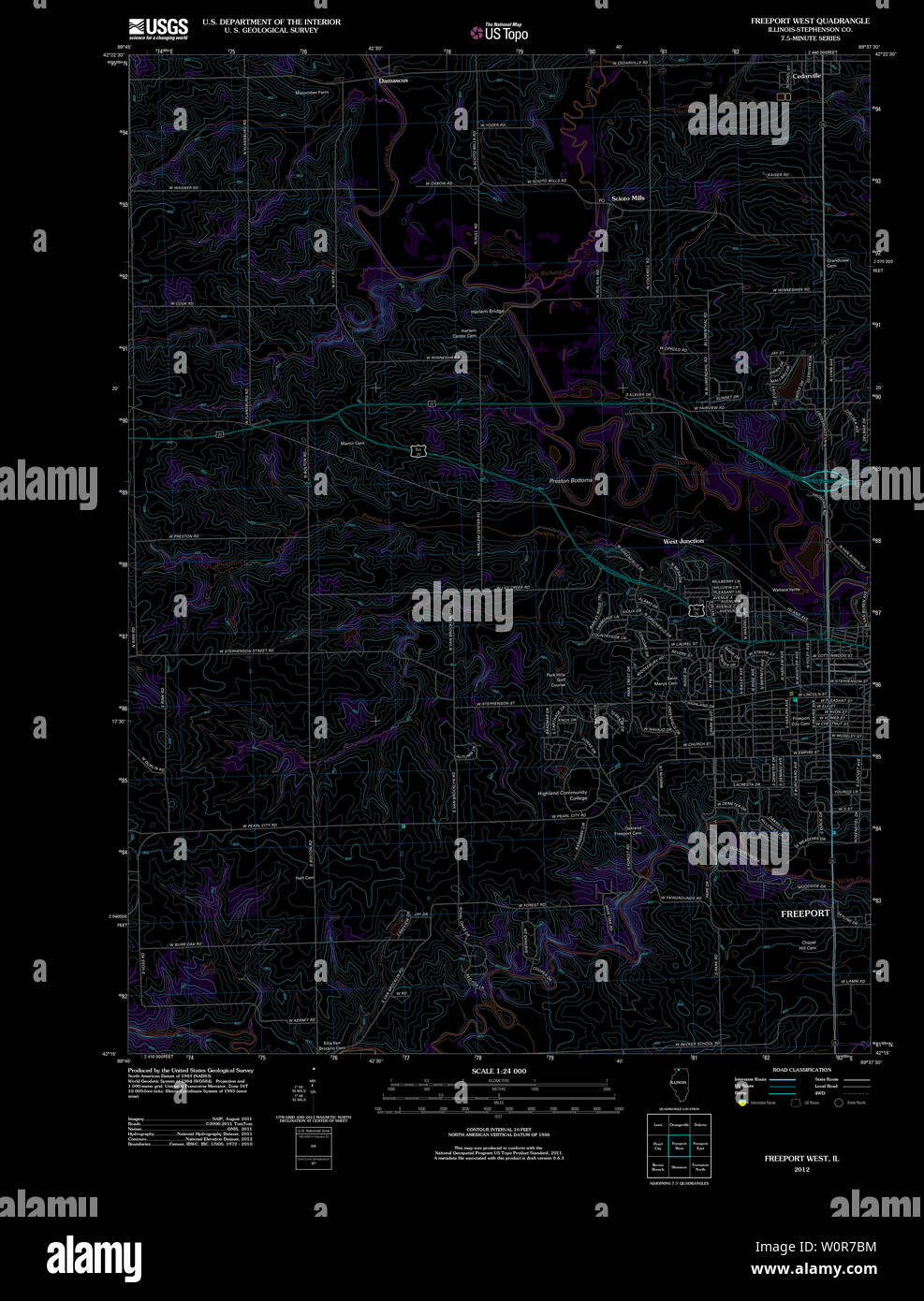 Freeport illinois map hi-res stock photography and images - Alamy