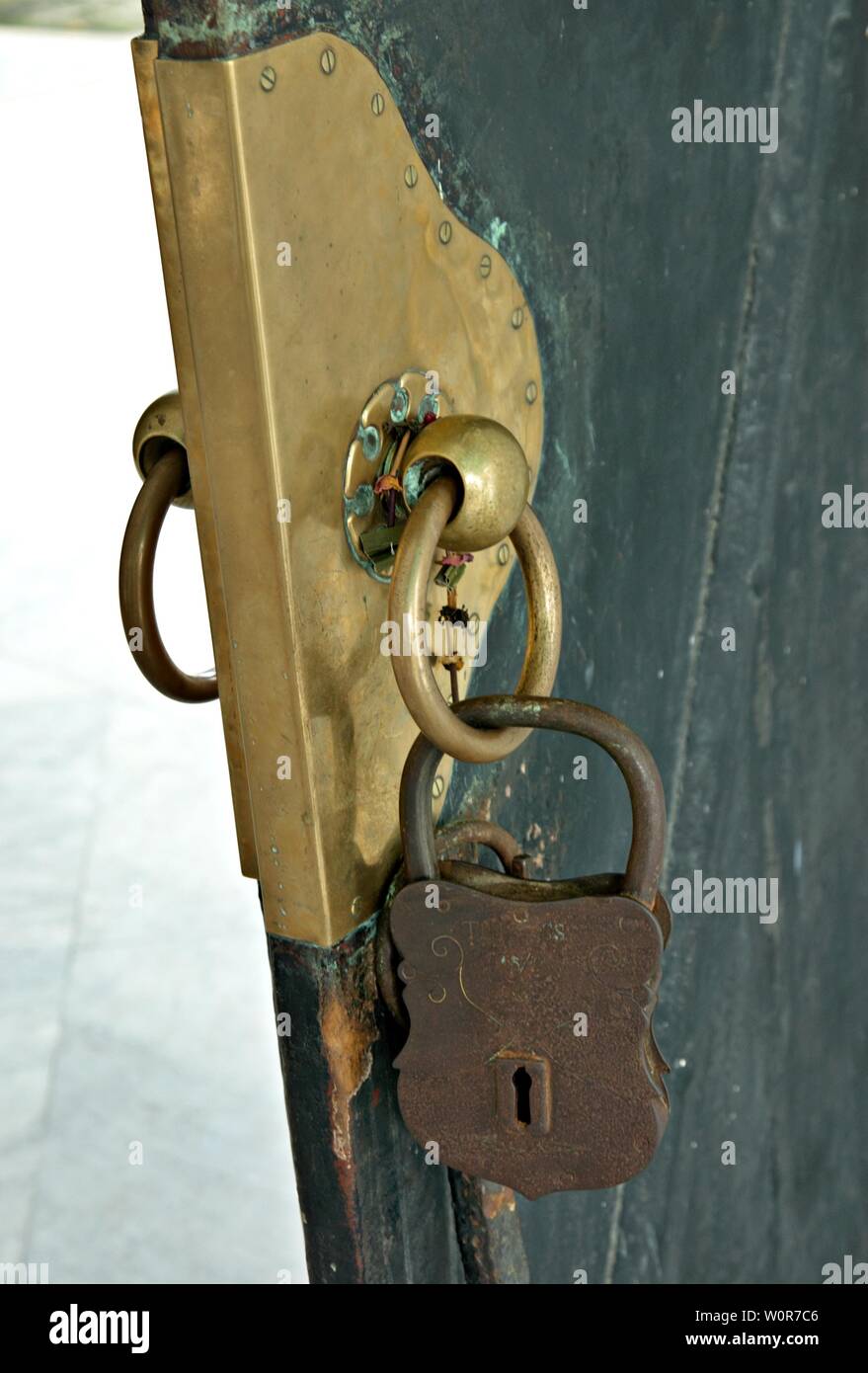A vintage design pad lock inside Keraton Yogyakarta (Yogyakarta Palace ...