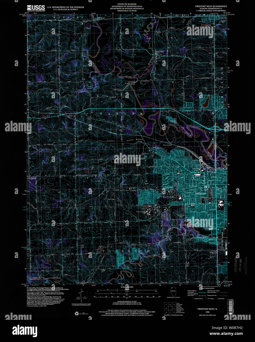 Freeport illinois map hi-res stock photography and images - Alamy