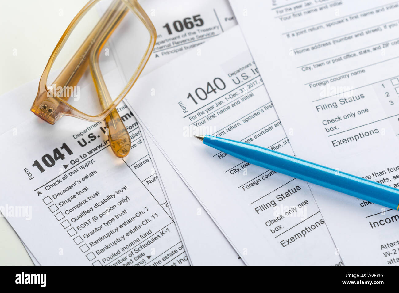 Tax forms, close up Stock Photo - Alamy