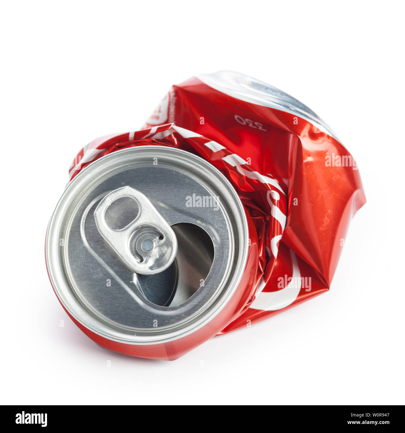 Compressed cans isolated on a white background Stock Photo - Alamy