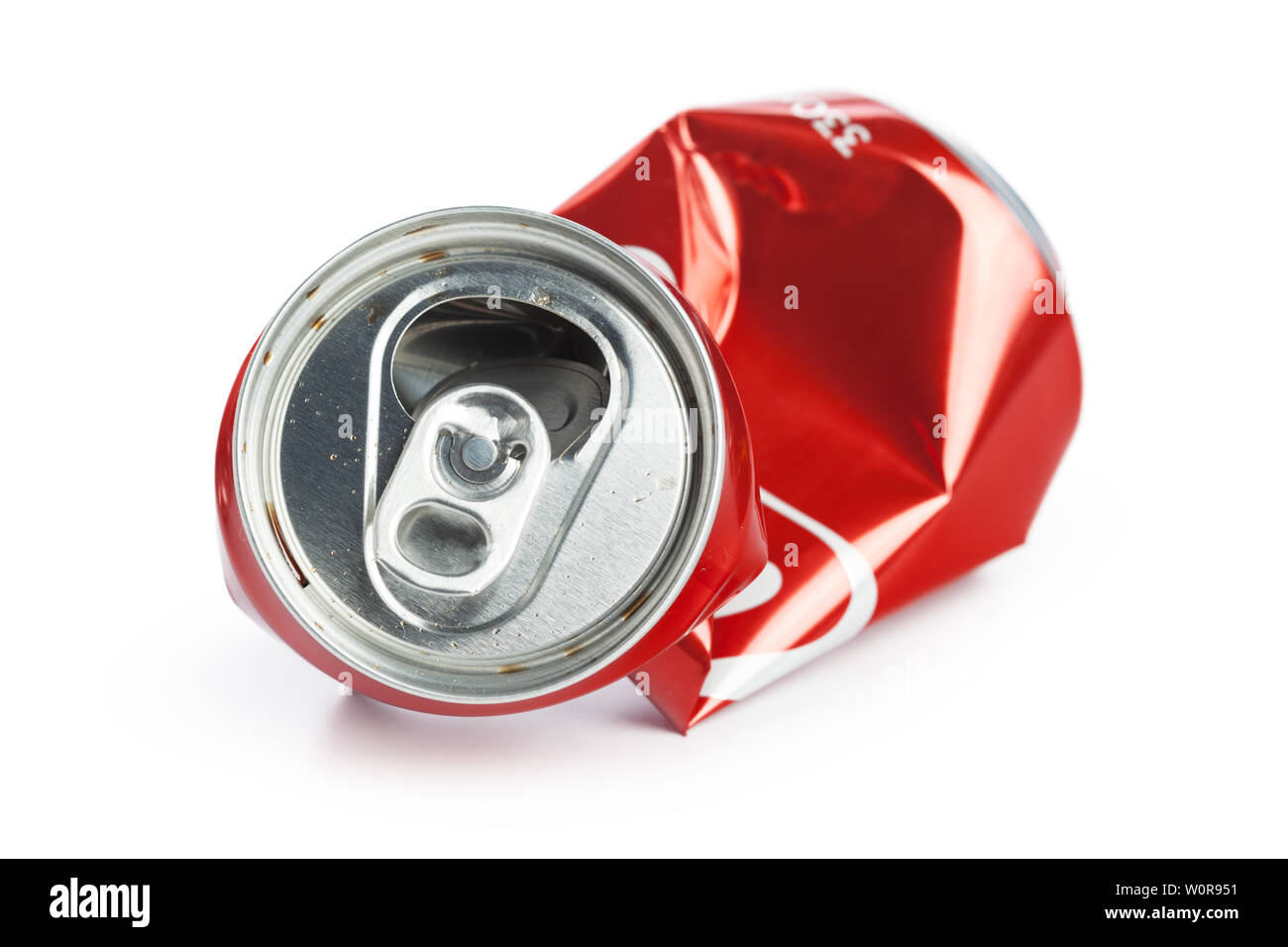Compressed cans isolated on a white background Stock Photo - Alamy