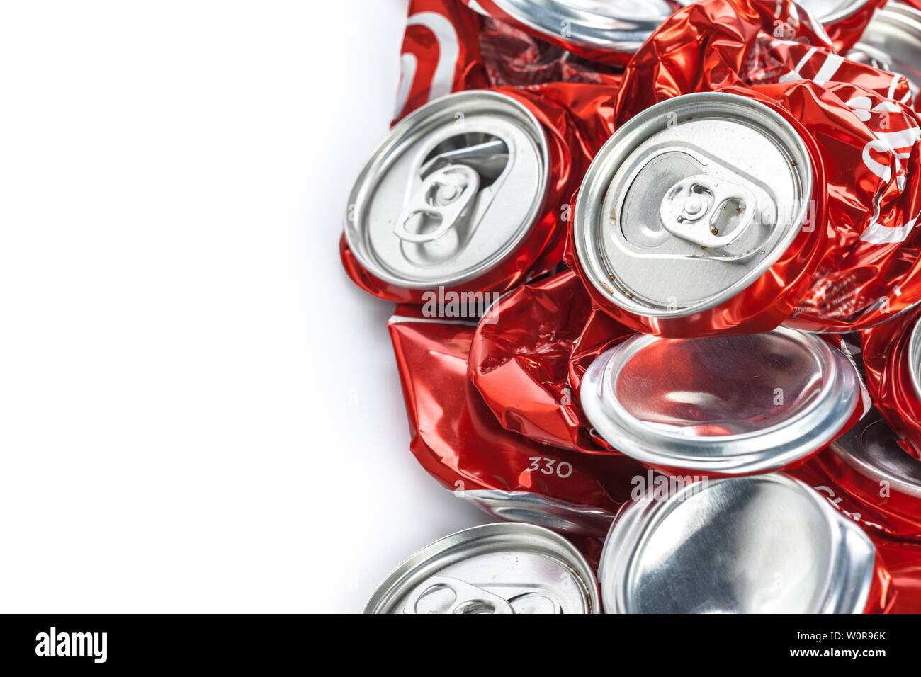 Compressed cans isolated on a white background Stock Photo - Alamy