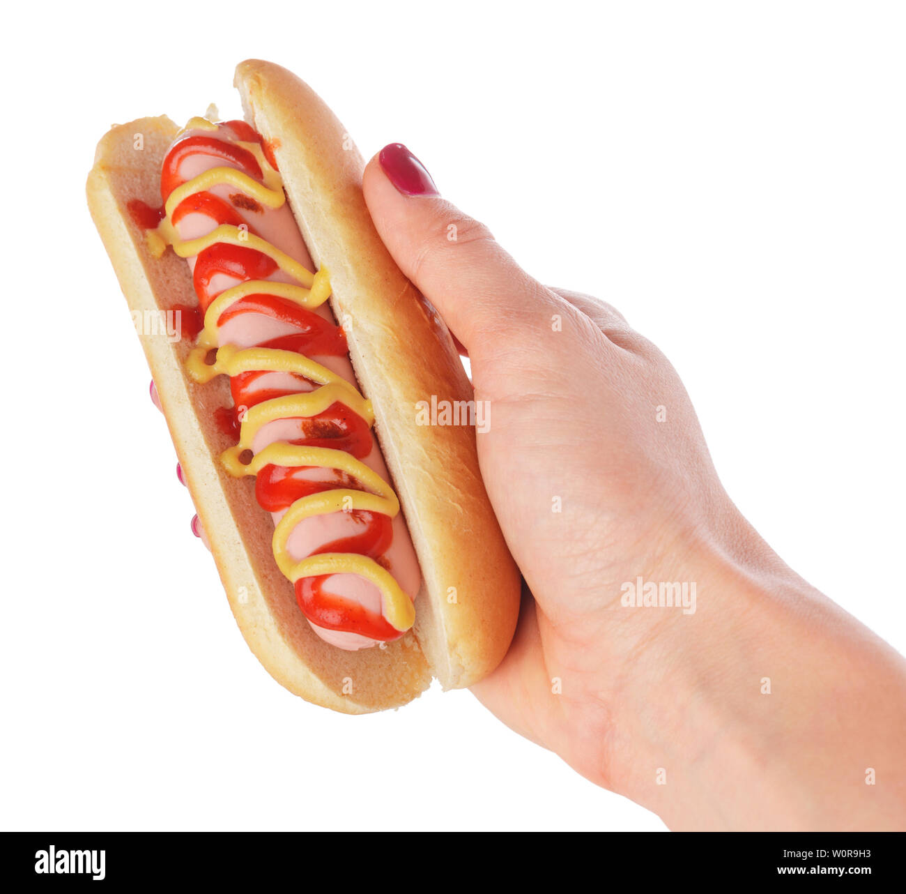 Fresh hot dog isolated on white Stock Photo - Alamy