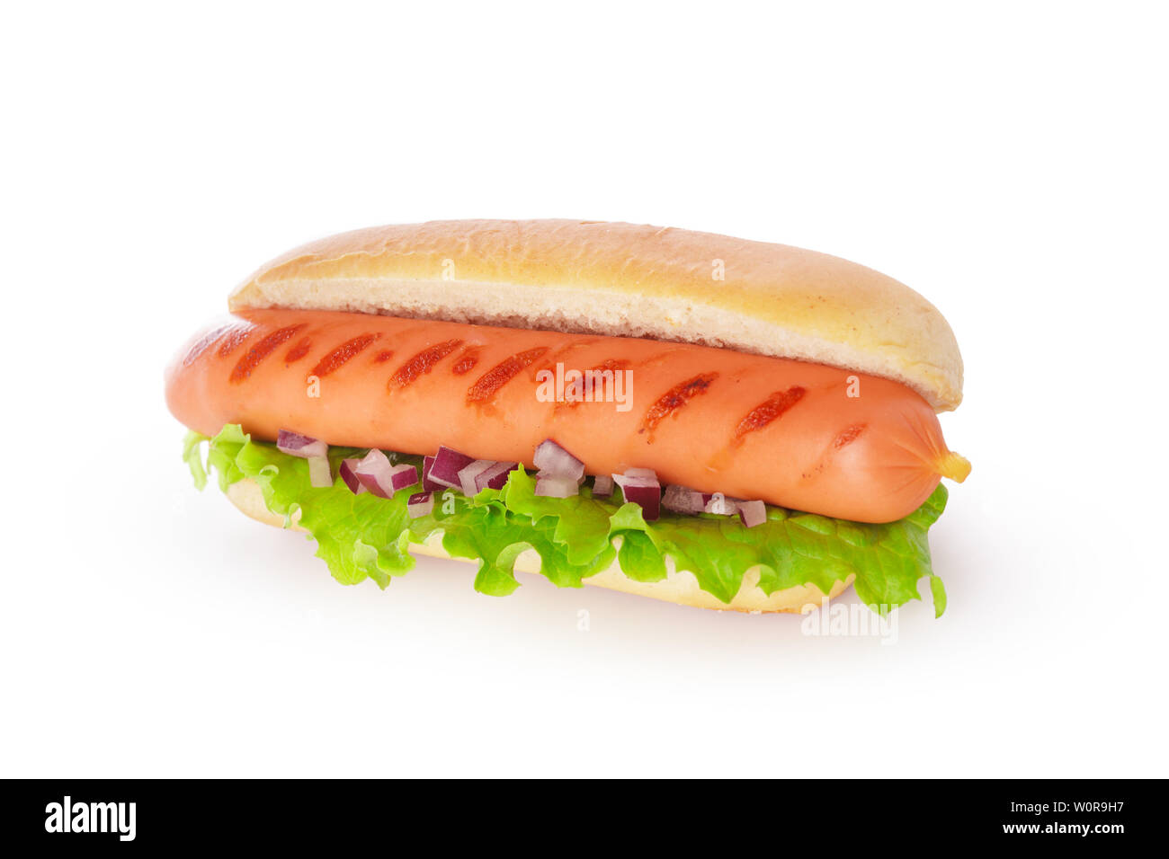 Fresh hot dog isolated on white Stock Photo - Alamy