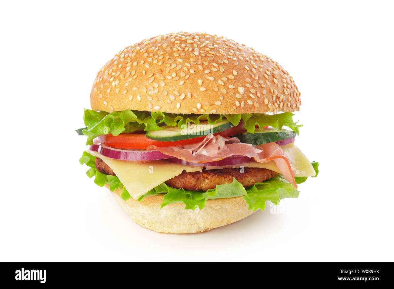 burger on white background Stock Photo - Alamy
