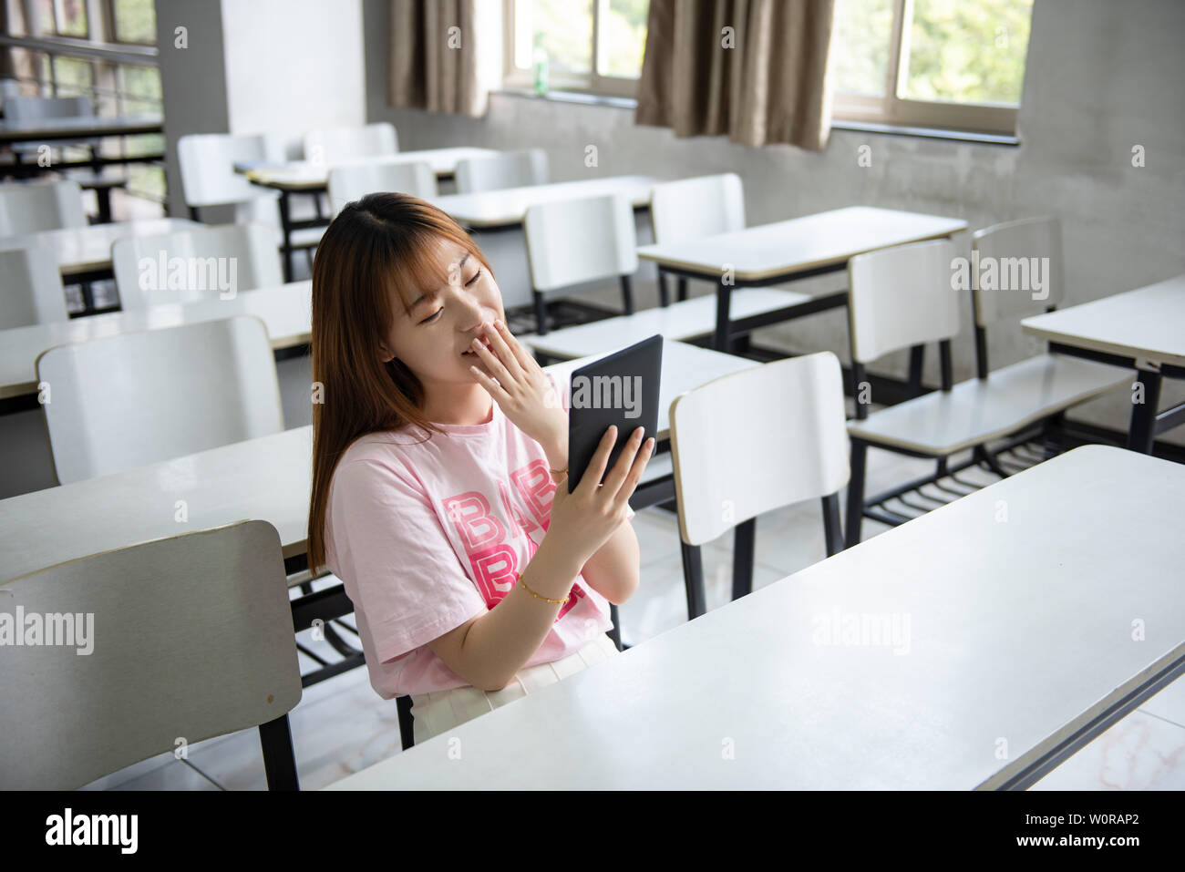 Asian college students study examination education in classrooms Stock ...