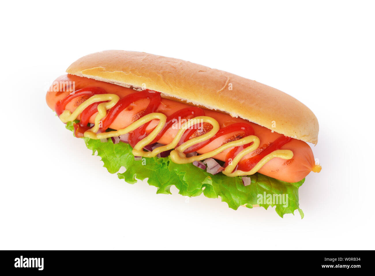 Fresh hot dog isolated on white Stock Photo - Alamy