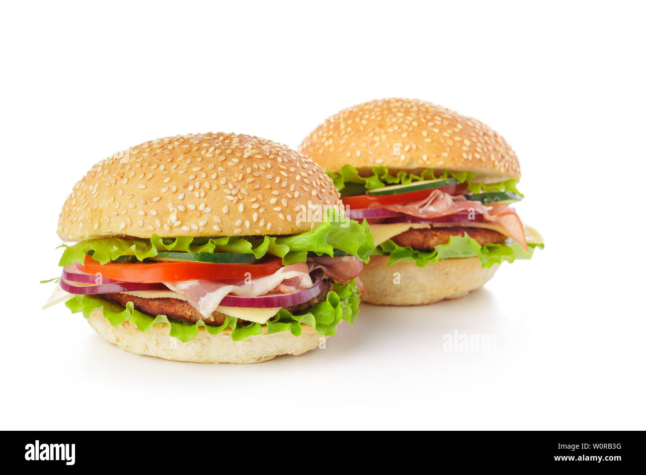 burger on white background Stock Photo - Alamy