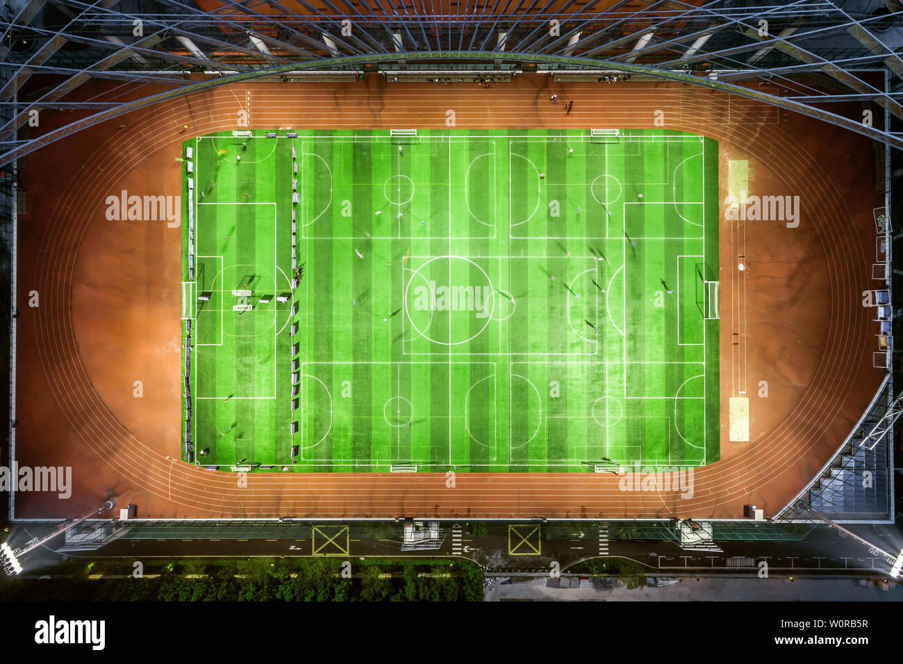 Aerial football field Stock Photo - Alamy