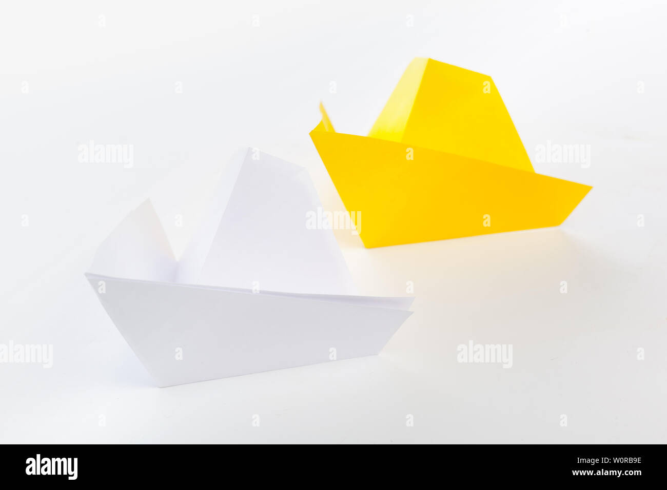 paper ships isolated on white Stock Photo - Alamy