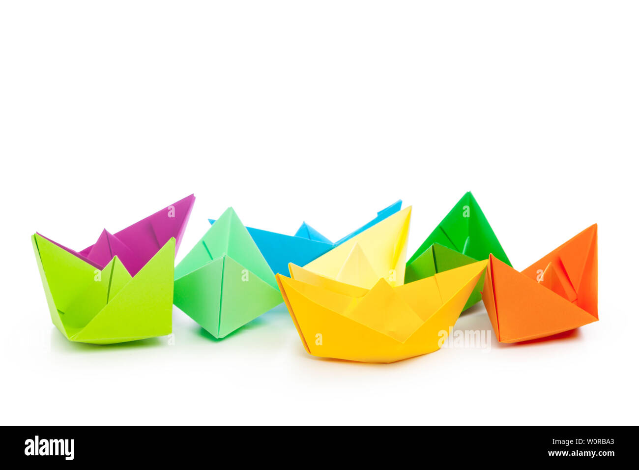 paper ships isolated on white Stock Photo - Alamy