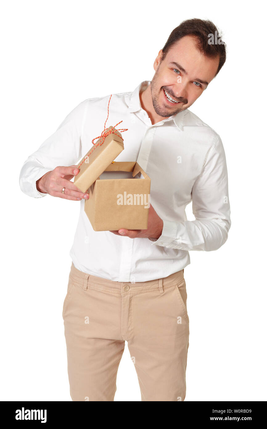 man with a gift Stock Photo - Alamy